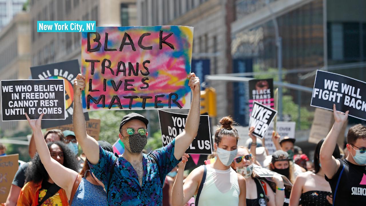 NYC 2020 pride protests in solidarity with Black Lives Matter - CGTN