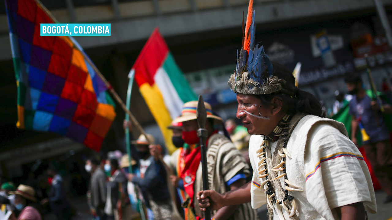 Thousands of indigenous people march in Colombia - CGTN