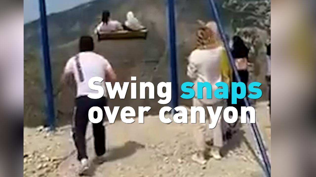 Swing snaps over canyon, women survive - CGTN