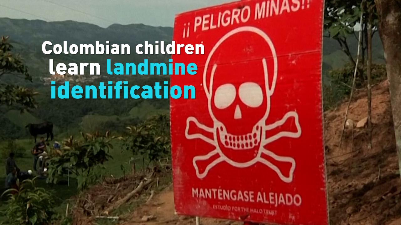 Colombian children learn landmine identification - CGTN