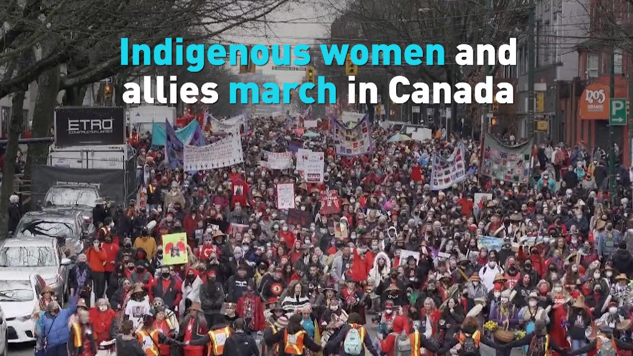Indigenous women and allies march in Canada - CGTN
